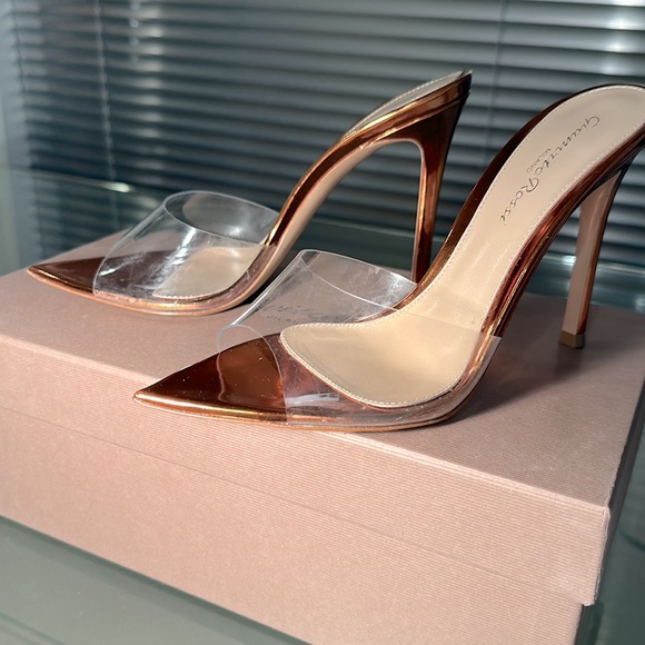 Gianvito Rossi | Shoes | Gianvitto Rossi Plexi Clear Metallic Mango ...
